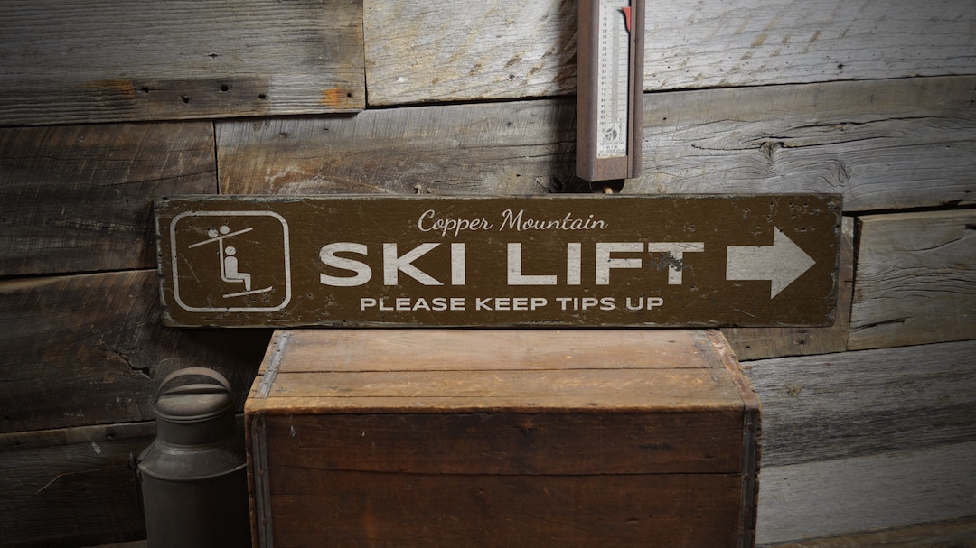 Ski Lift Sign, Wooden Ski Lift Sign, Skiing Gift, Ski Trail Decor ...
