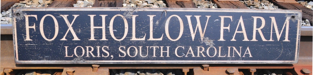 Custom Farm - City, State Wood Sign - Rustic Hand Made Vintage Wooden ...