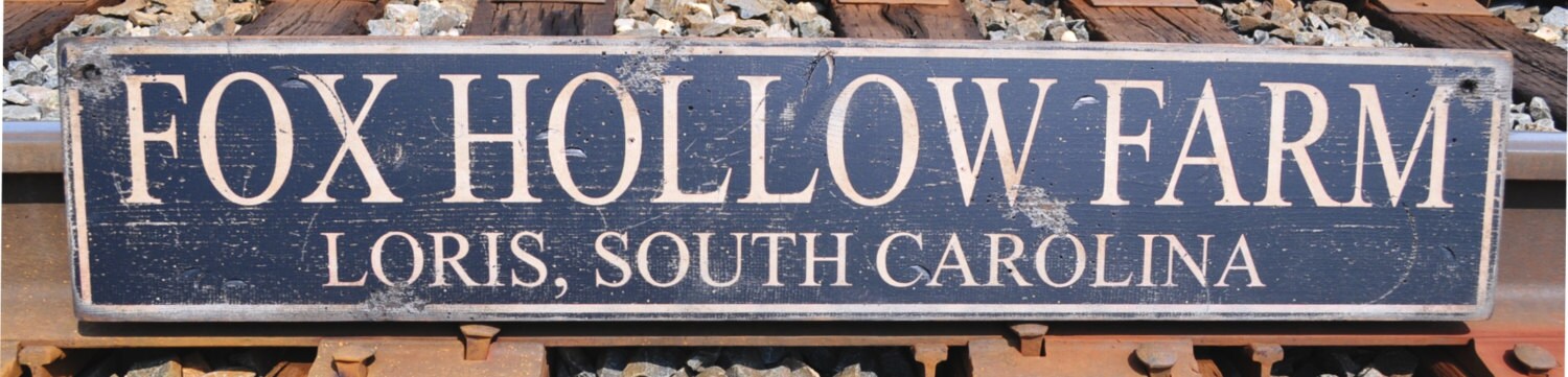 Custom Farm - City, State Wood Sign - Rustic Hand Made Vintage Wooden ...