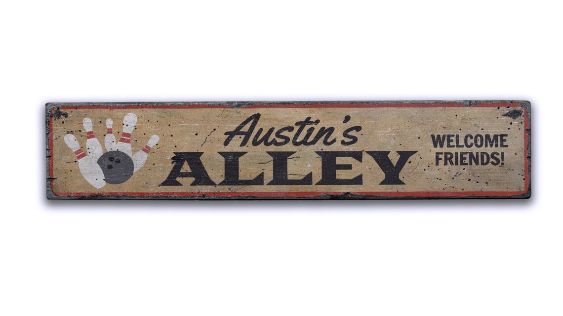 Bowling Alley Wood Sign Bowling Lover Bowling Decor Custom - Etsy