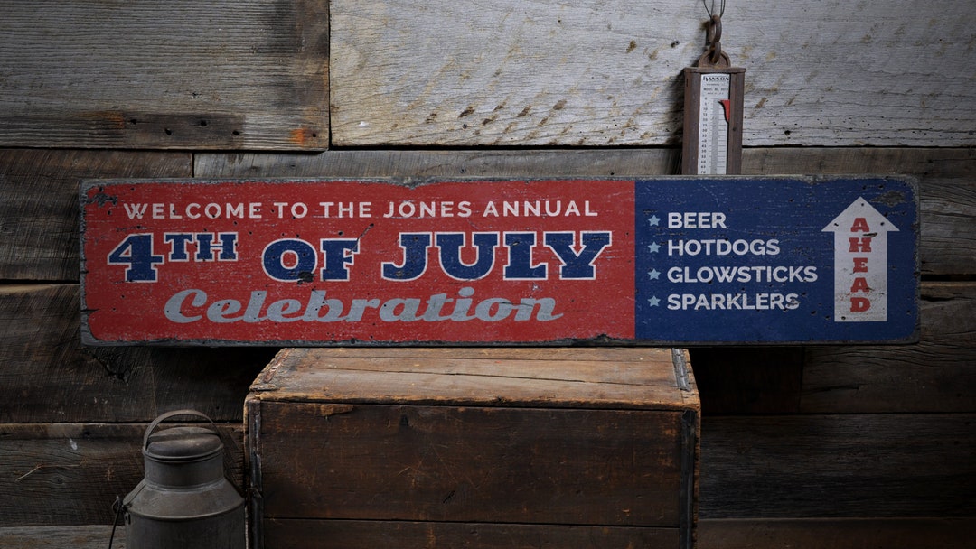 Annual Party Sign, Custom July 4th Sign, Celebration Decor, Unique ...