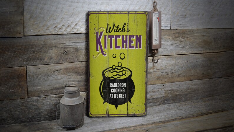 Witch Kitchen Sign Halloween Witch Cooking Decor Sign Wood - Etsy