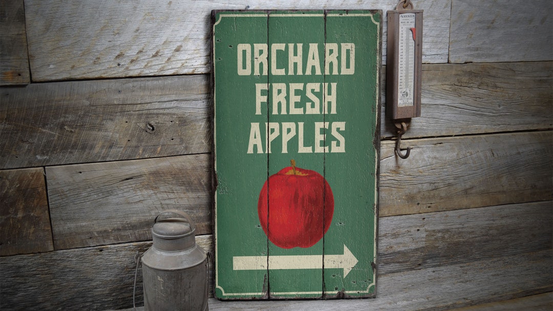 Fresh Apples Sign, Apple Orchard Decor, Apple Eaters, Apple Orchard ...