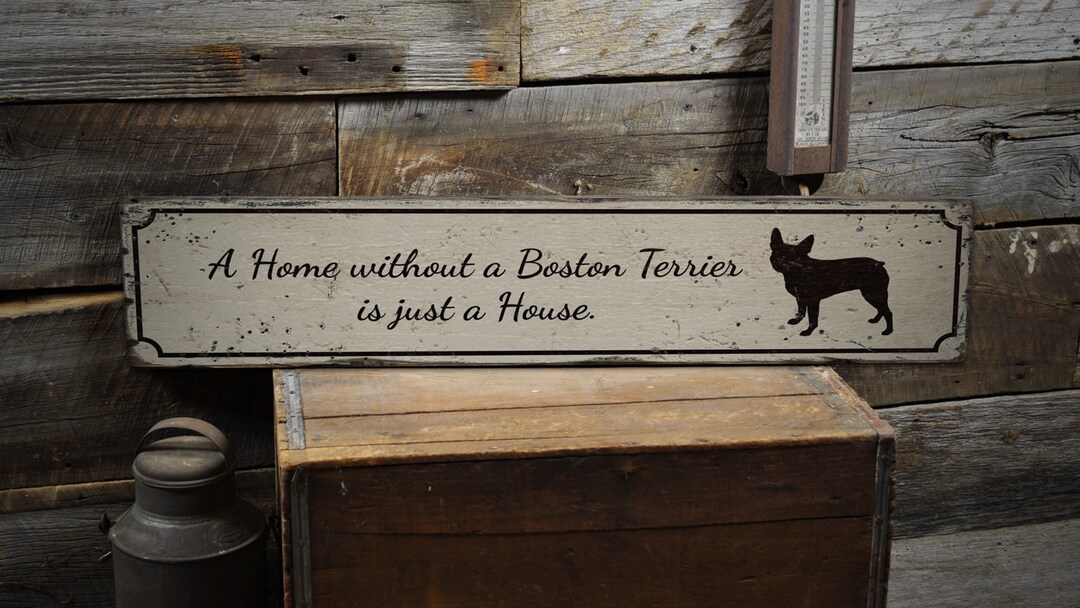 Terrier Wood Signs, Boston Terrier Sign, Dog Gift, Custom Signs, Rustic ...