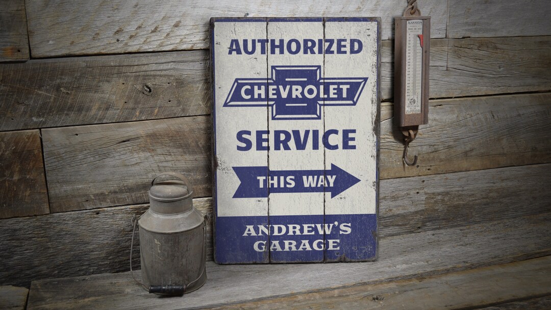 Chevy Service Sign, Corvette Service Garage Sign, Chevy Wood Gift ...