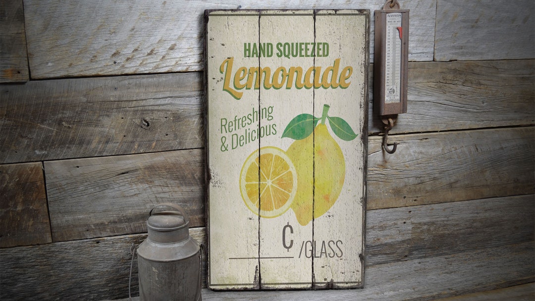 Lemonade Stand Sign, Fresh Lemonade Sign, Lemonade Sale Sign, Squeezed ...