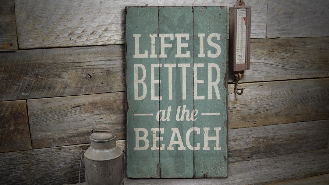 Life at the Beach Sign, Wooden Beach Life Sign, Wood Beach Sign, Wood ...
