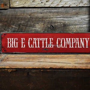 Custom Cattle Company Sign - Rustic Hand Made Distressed Wooden Sign ...