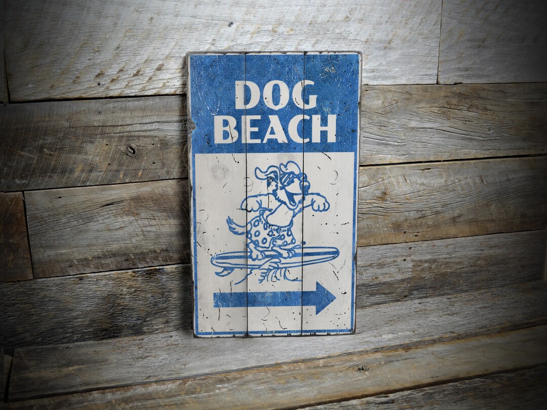 Dog Beach Sign, Surfing Sign, Beach House Decor, Directional Sign ...