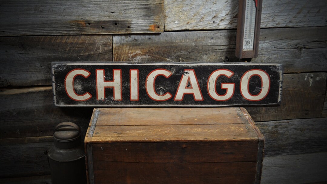 Chicago Sign, Chicago Wood Sign, Chicago Decor, Old Chicago Decor ...