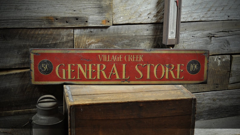 Custom General Store Sign Rustic Hand Made Vintage Wooden Sign ...