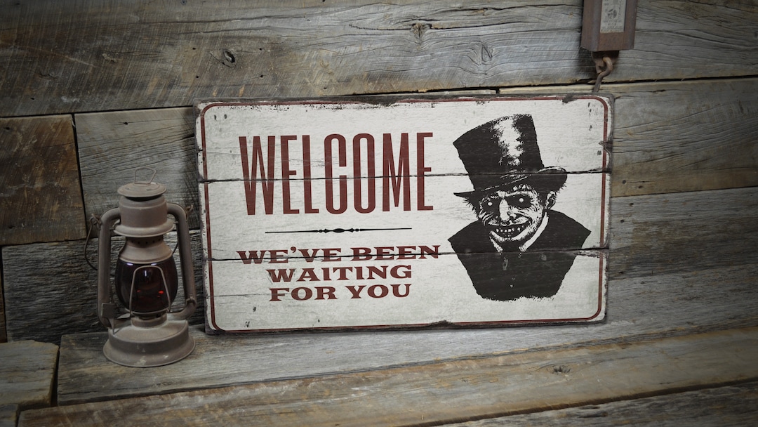 Scary Welcoming Sign Decoration, Halloween Lovers Sign, Wood Scary ...