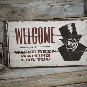 Scary Welcoming Sign Decoration, Halloween Lovers Sign, Wood Scary ...