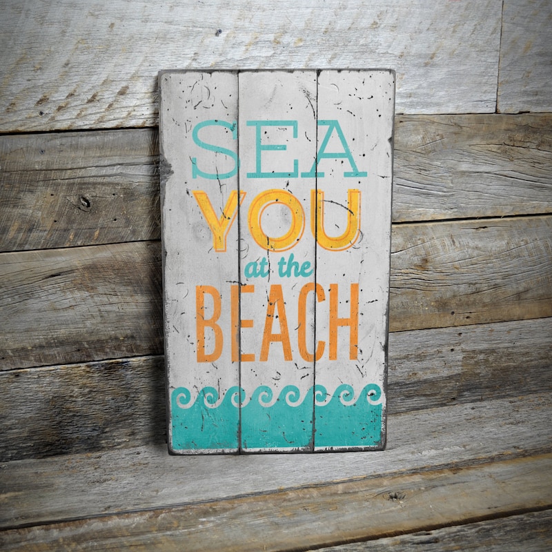 Weathered Beach Sign - Etsy