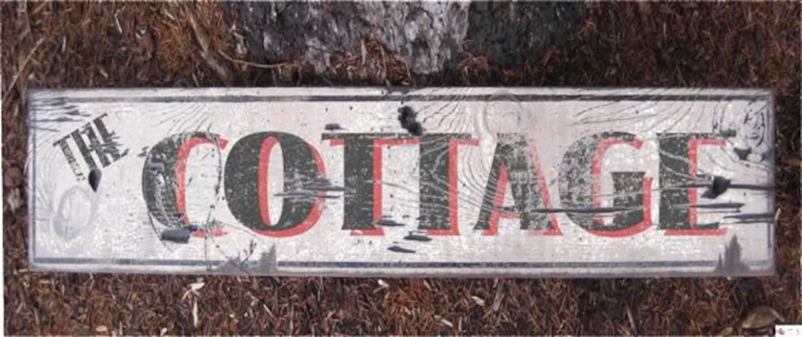 The Cottage Wood Sign Rustic Hand Made Vintage Wooden Sign - Etsy