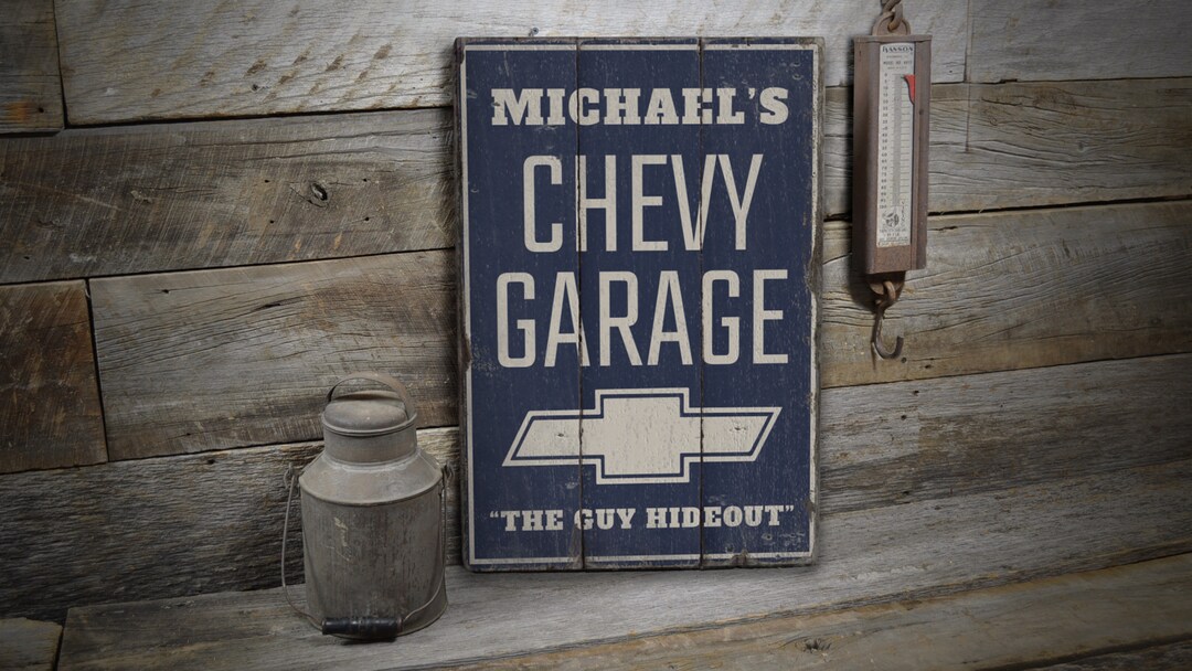 Chevy Car Garage Sign, Chevrolet Car Garage Sign, Chevy Wood Gift ...
