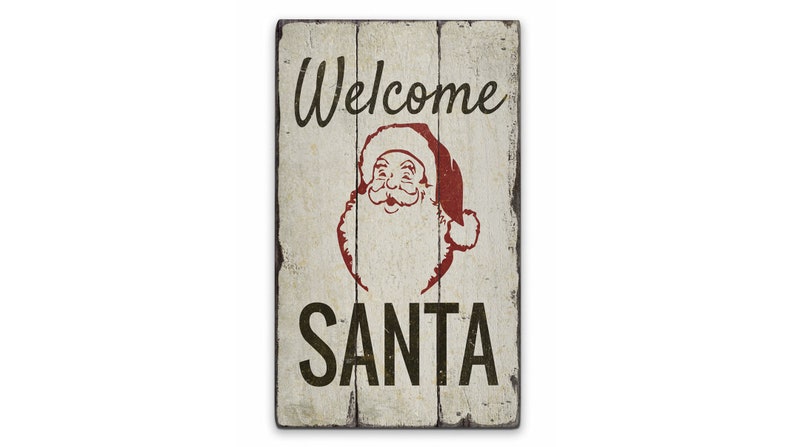 Welcome Santa Sign Christmas Decor Sign Santa Clause Gift - Etsy