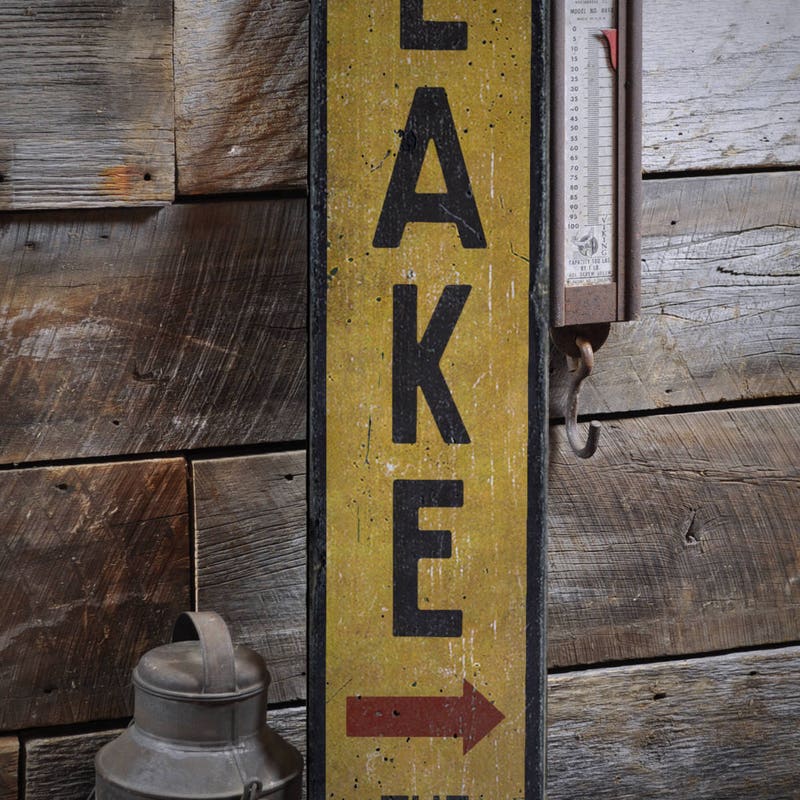 Lake Sign With Arrow - Etsy