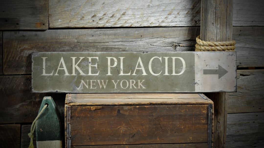 Custom Lake Placid New York Sign - Rustic Hand Made Vintage Wooden - Etsy