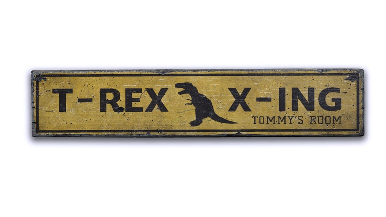 T-rex Crossing Wood Sign Kid Room Sign Kid Room Decor Kid - Etsy