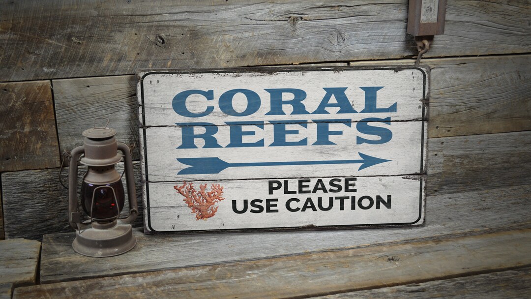 Ocean Coral Reef Sign, Ocean Coral Decor Gift Sign, Ocean Lifestyle ...