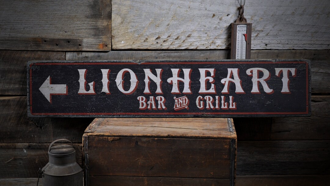 Custom Bar Sign, Bar Sign, Directional Bar Sign, Bar & Grill Sign, Bar ...