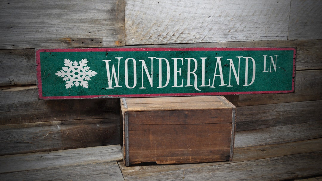 Wonderland Lane Sign, Snowflake Decor, Snowy Winter Decor, Wonderland ...
