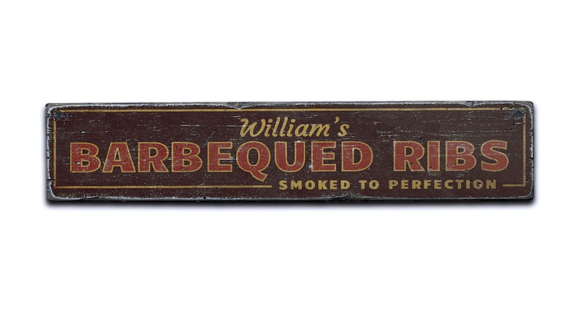 Barbequed Ribs Sign Custom Wood Sign for BBQ Pit Decor Grill | Etsy