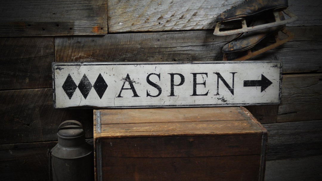 Triple Diamond Ski Destination Wood Sign, Aspen Decorations, Skiing ...