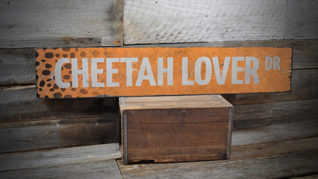 Cheetah Lover Sign, Kid Room Decor, Wildlife Theme Decor, Cheetah Sign ...