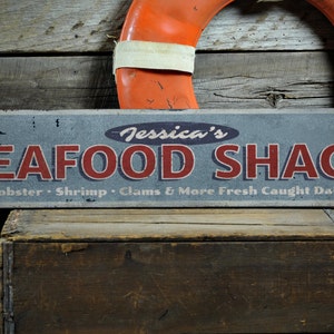 Seafood Wood Sign, Custom Seafood Shack Lobster Shrimp Clams Fresh ...