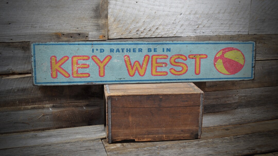 Key West Sign, Florida Beach Sign, Beach House Decor, Location Sign ...