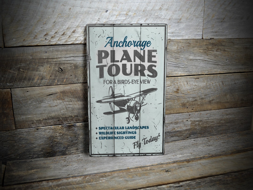 Old Plane Tours Sign, Vintage Air Tours Decor, Vintage Flight Ad Sign ...
