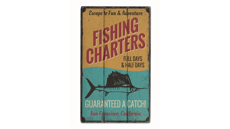 Fishing Charter Signs Wooden Fishing Charter Sign Fishing - Etsy