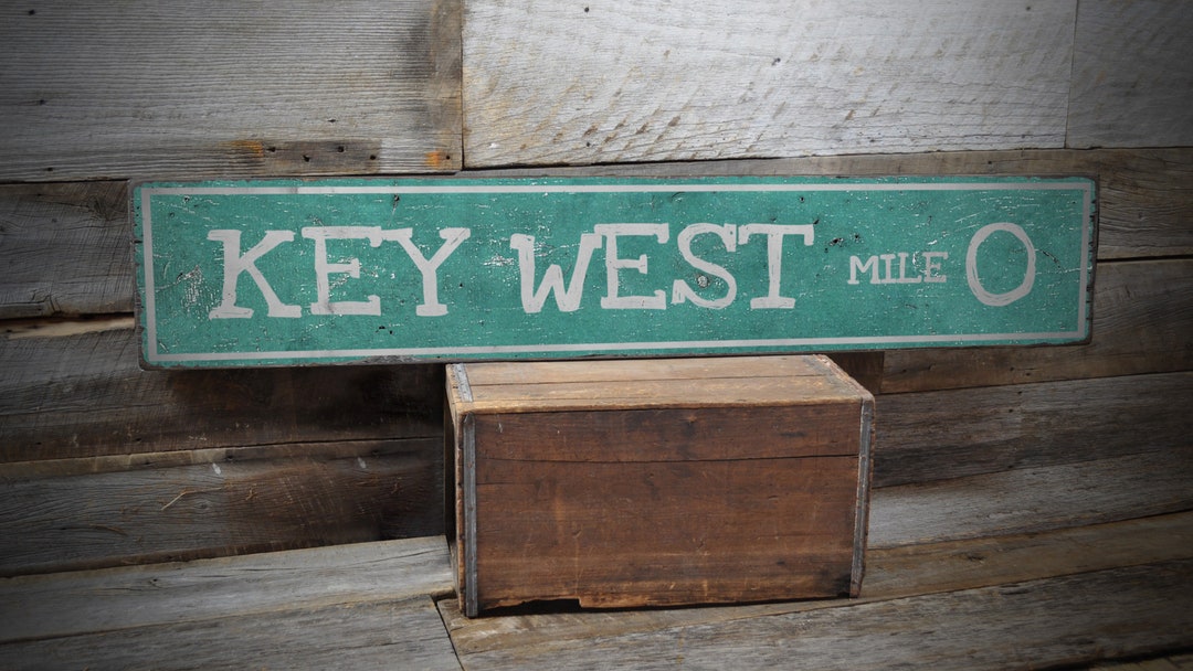 Key West Mile 0, Key West Florida, Destination Sign, Beach House Decor ...