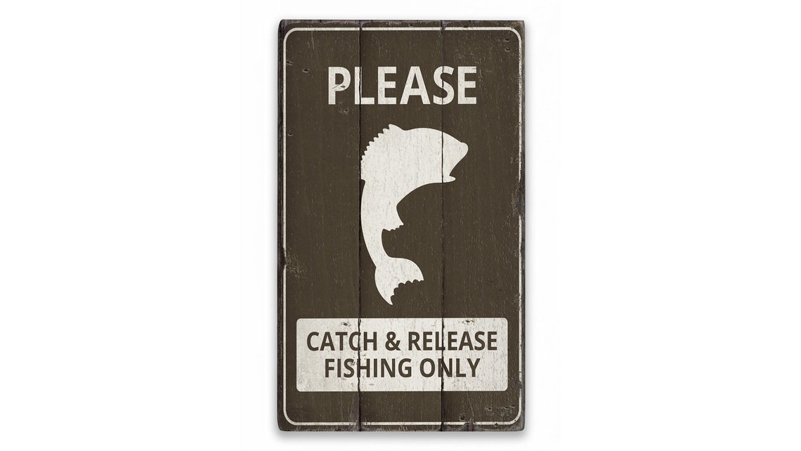 Catch and Release Sign Private Pond Sign Catch Fish Here - Etsy