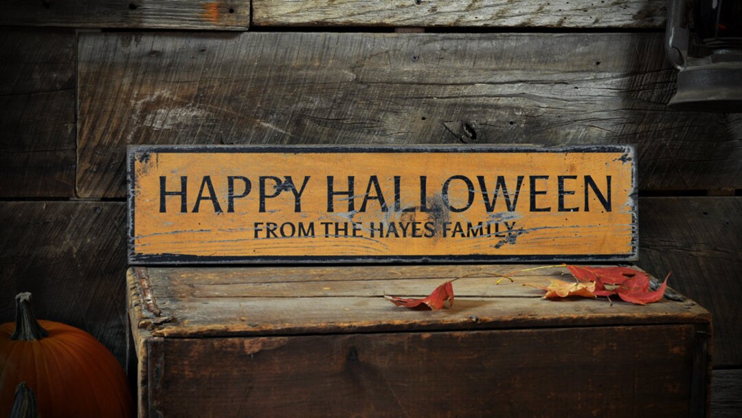 Sign for Halloween, Decor for Halloween, Decor for Fall Party, Happy ...