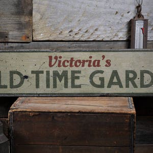 Old Time Garden Sign, Old Time Garden Decor, Custom Gardening Sign ...
