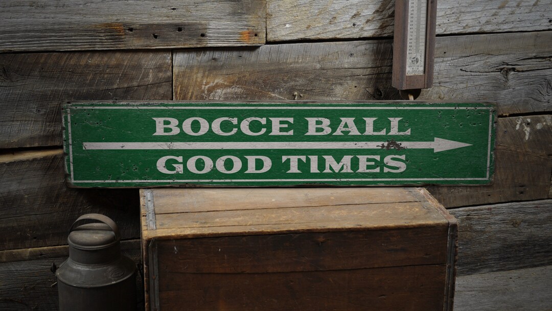 Bocce Ball Sign, Bocce Ball Wood, Old Bocce Ball Sign, Game Room Gift ...