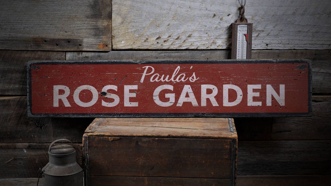Rose Garden Sign, Wood Rose Lover Sign, Rose Garden Decor, Rose ...