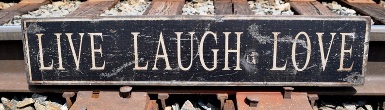 Live Laugh Love Sign - Rustic Hand Made Vintage Wooden Sign Decorations ...