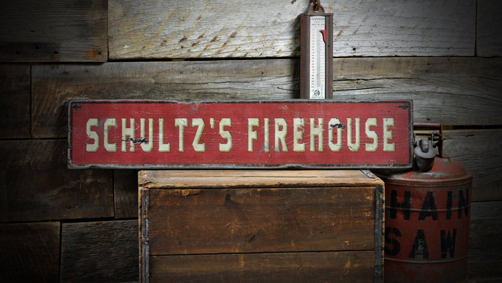 Family Firehouse Sign Custom Fireman Sign Fireman Sign | Etsy