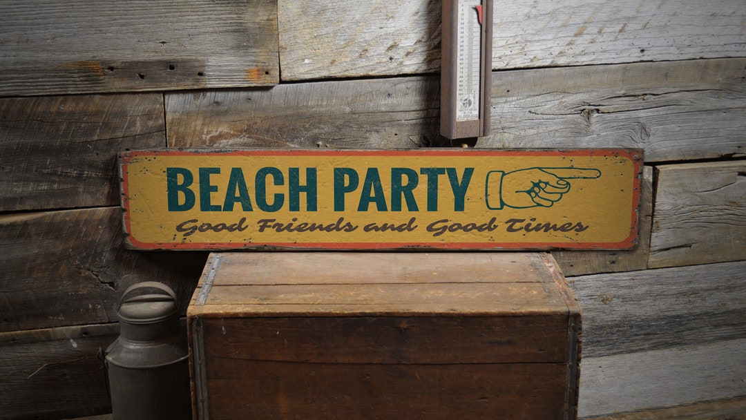 Beach Party Sign, Wooden Beach Lover Gift, Wall Decor Gift, Custom ...