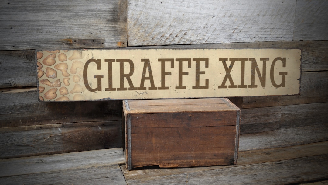 Giraffe Crossing Sign, Giraffe Sign, Giraffe Decor, Home Room Decor ...