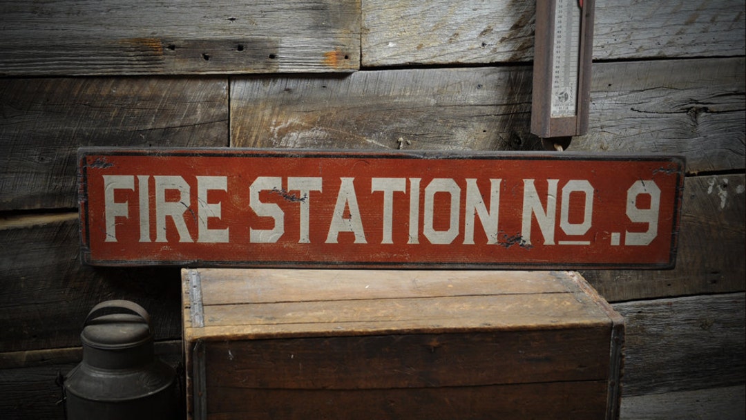 Custom Fire Station Sign, Rustic Wooden Firehouse Decor - Etsy
