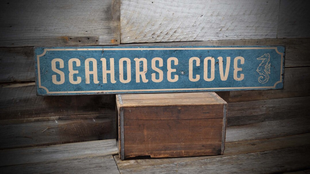 Seahorse Cove Sign, Coastal Cove Decor, Ocean Gift, Seahorse Haven ...