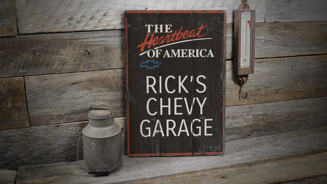 Chevy Garage Sign, Chevy Wood Garage Sign, Chevy Lover Wood Sign, Chevy ...