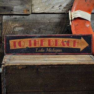Beach Sign, Wooden Beach Sign, to the Beach Sign, Coastal Sign, Beach ...