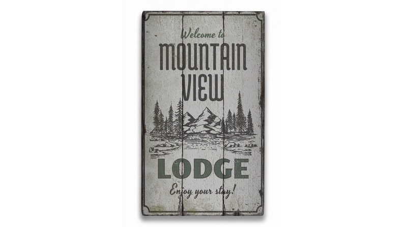 Mountain View Sign Mountain Lodge Hunters Lodge Sign - Etsy