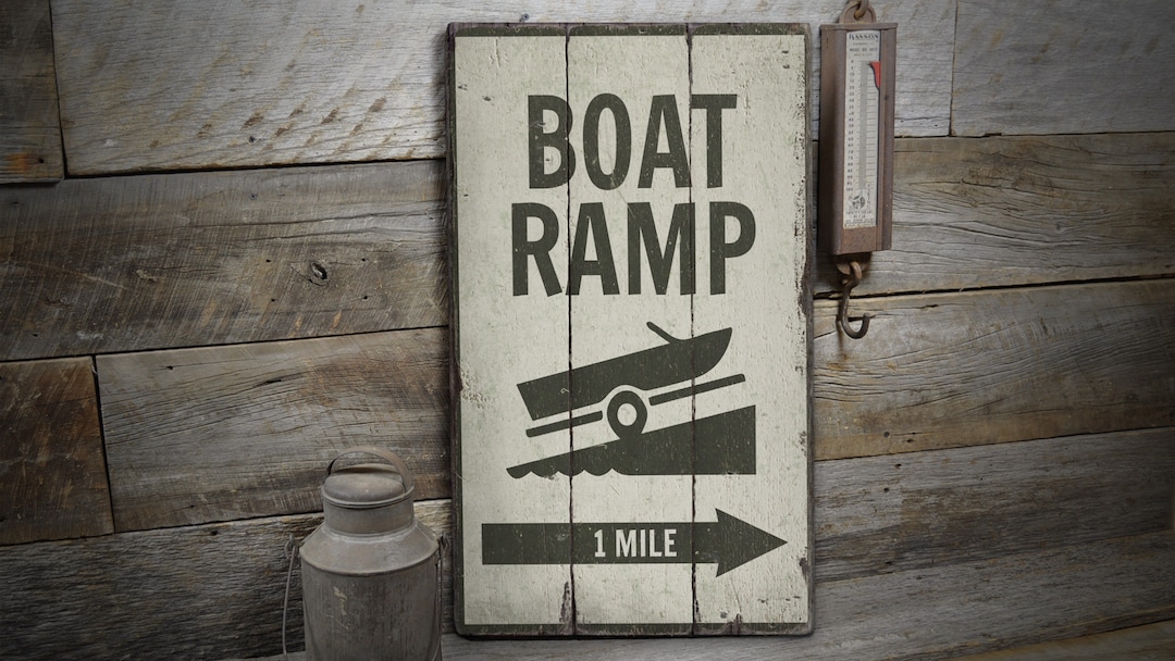 Boat Ramp Sign, Wooden Boating Lovers Sign, Wood Lake Gift Sign, Lake ...